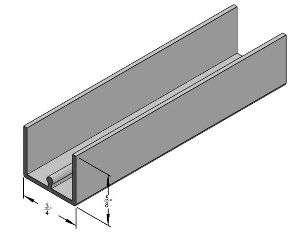 Aluminum Header Track 12' (White, Mill) - Screenco
