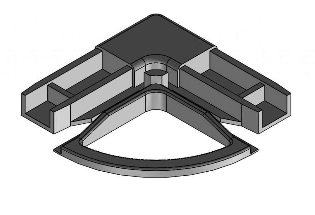 Poly Corner for S-124 w/ Handle (1 3/4" Breakdown) - Screenco